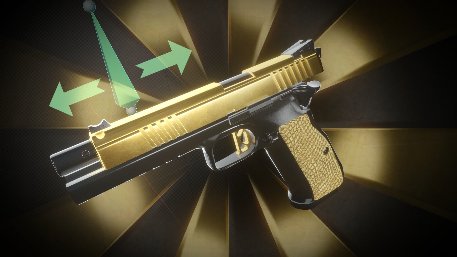 3D model Pistol CZ 75 Golden Gangsta VR / AR / low-poly rigged | CGTrader