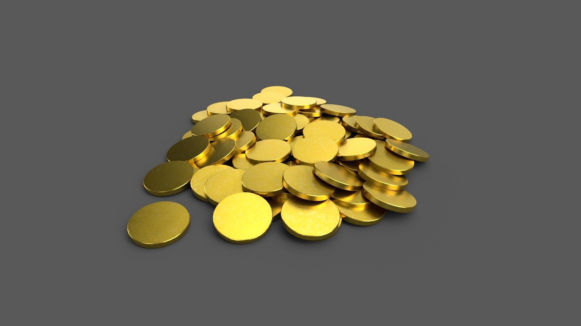 3D model Gold Coin Pile VR / AR / low-poly | CGTrader