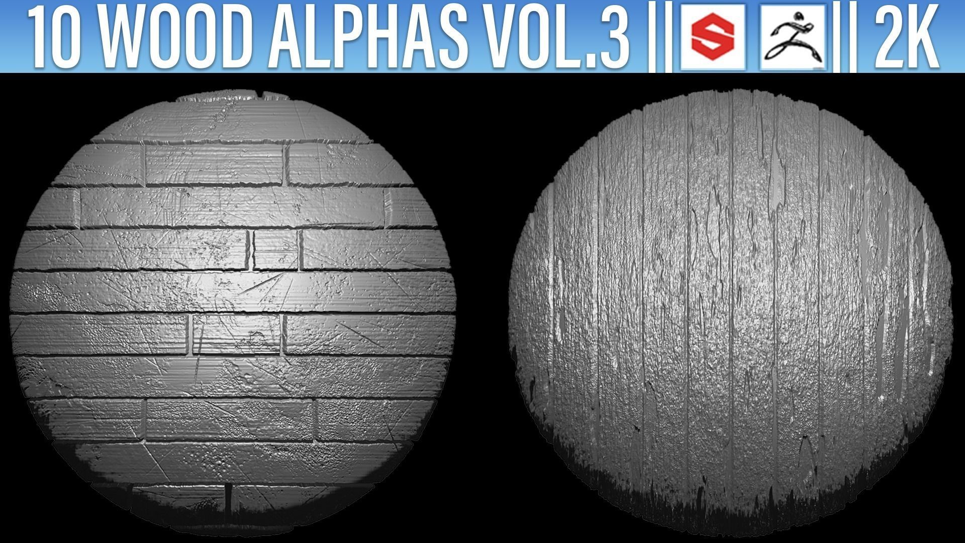 Wood ZBRush Alphas PSD 3D model | CGTrader