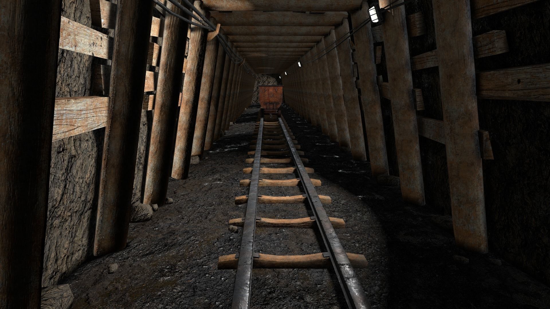 3D model Underground Coal Mine Tunnel VR / AR / low-poly | CGTrader