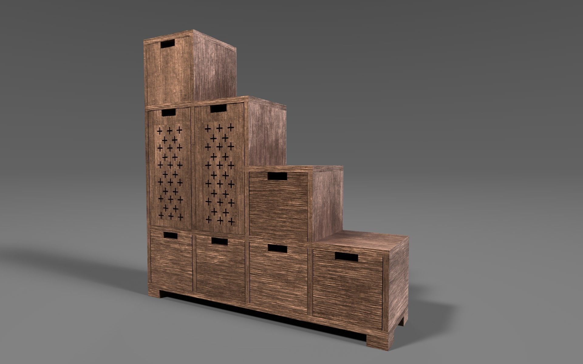 3D model 3D wooden Step Chest VR / AR / low-poly | CGTrader