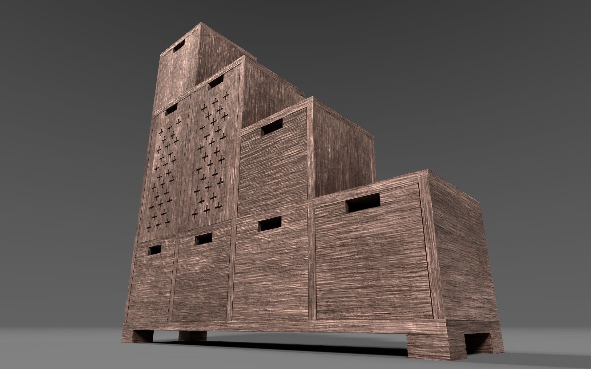 3D model 3D wooden Step Chest VR / AR / low-poly | CGTrader