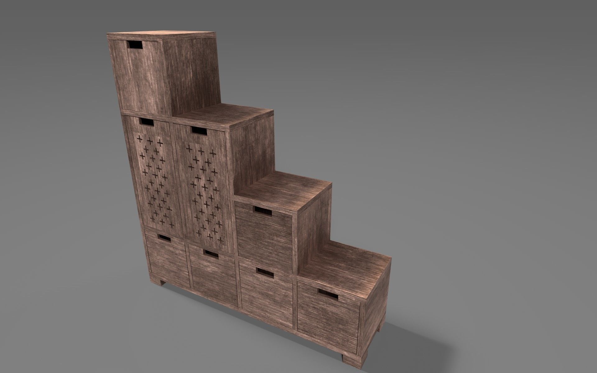 3D model 3D wooden Step Chest VR / AR / low-poly | CGTrader