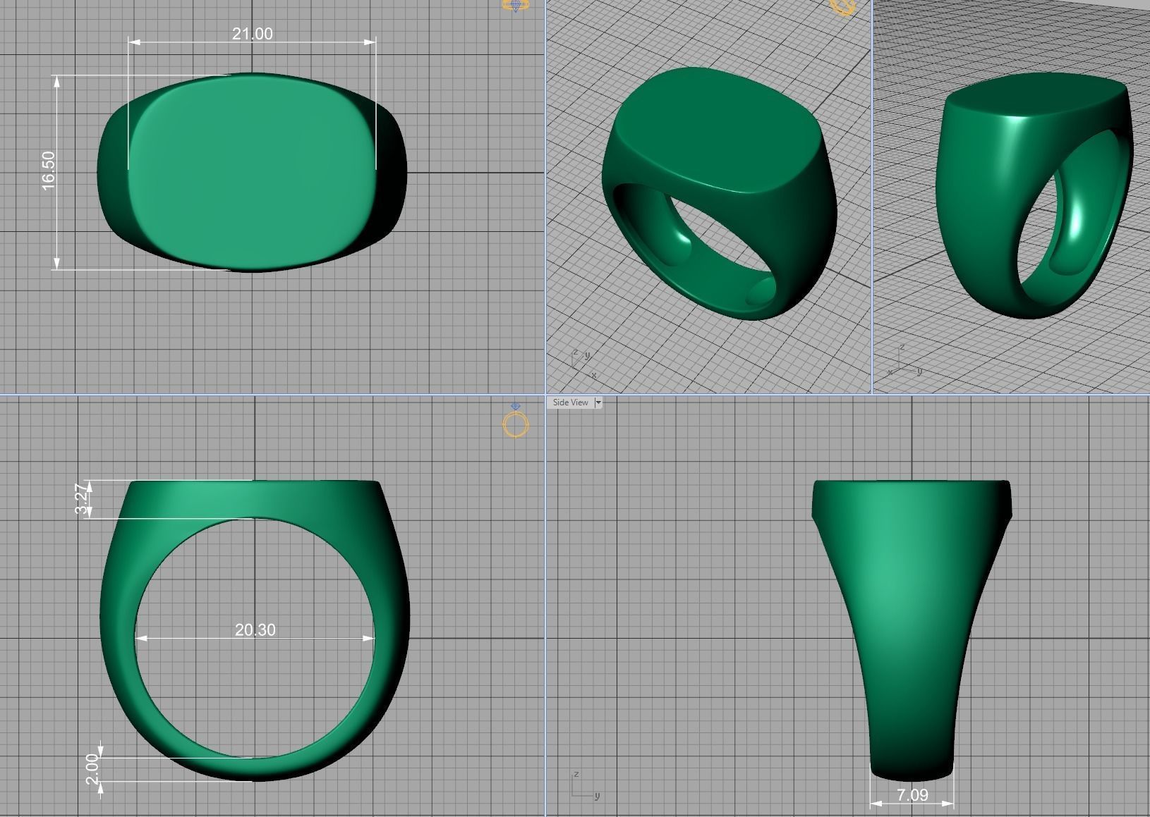 Men Signet Ring 3dmodel two versions 3D model 3D printable | CGTrader