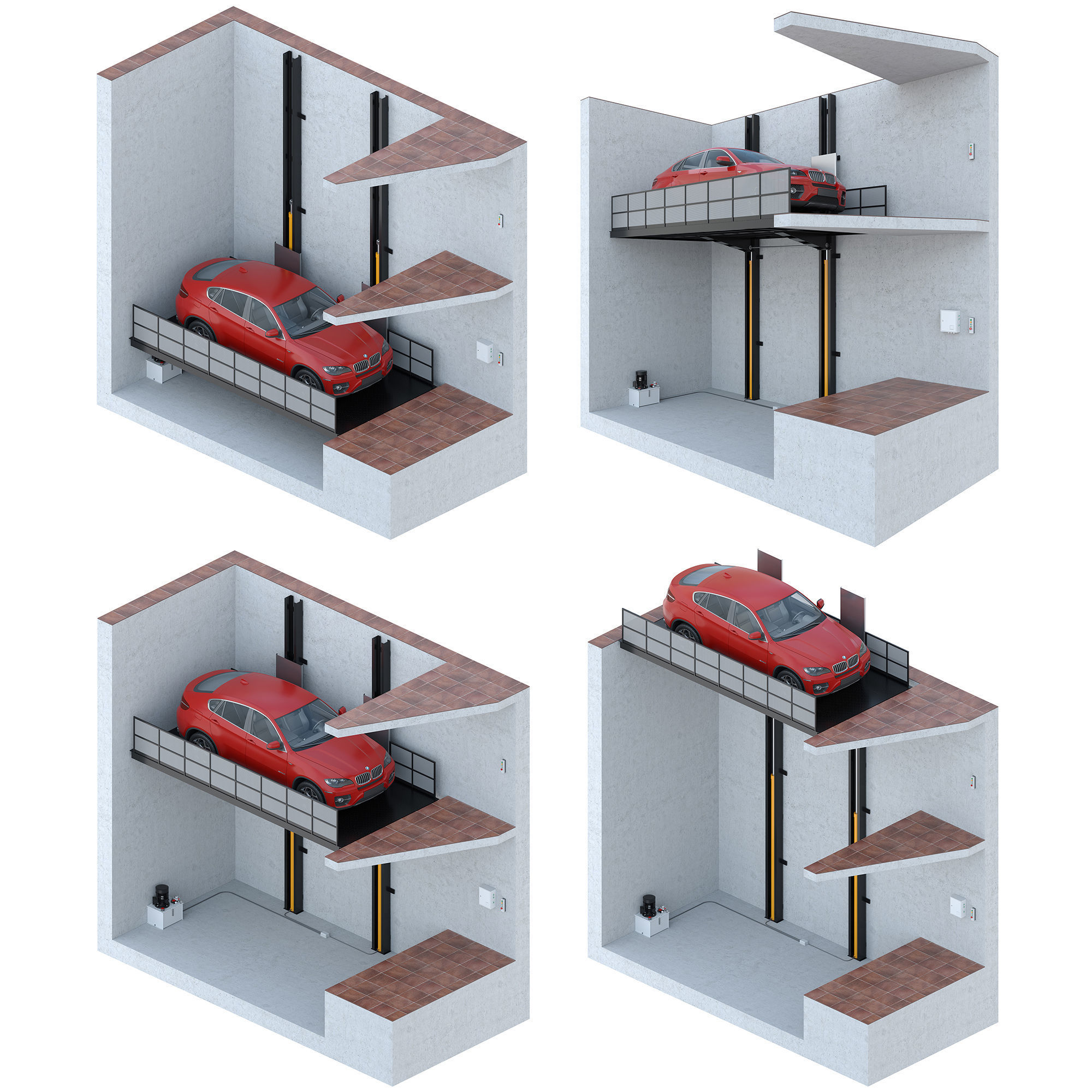 Car lift 5 3D model | CGTrader