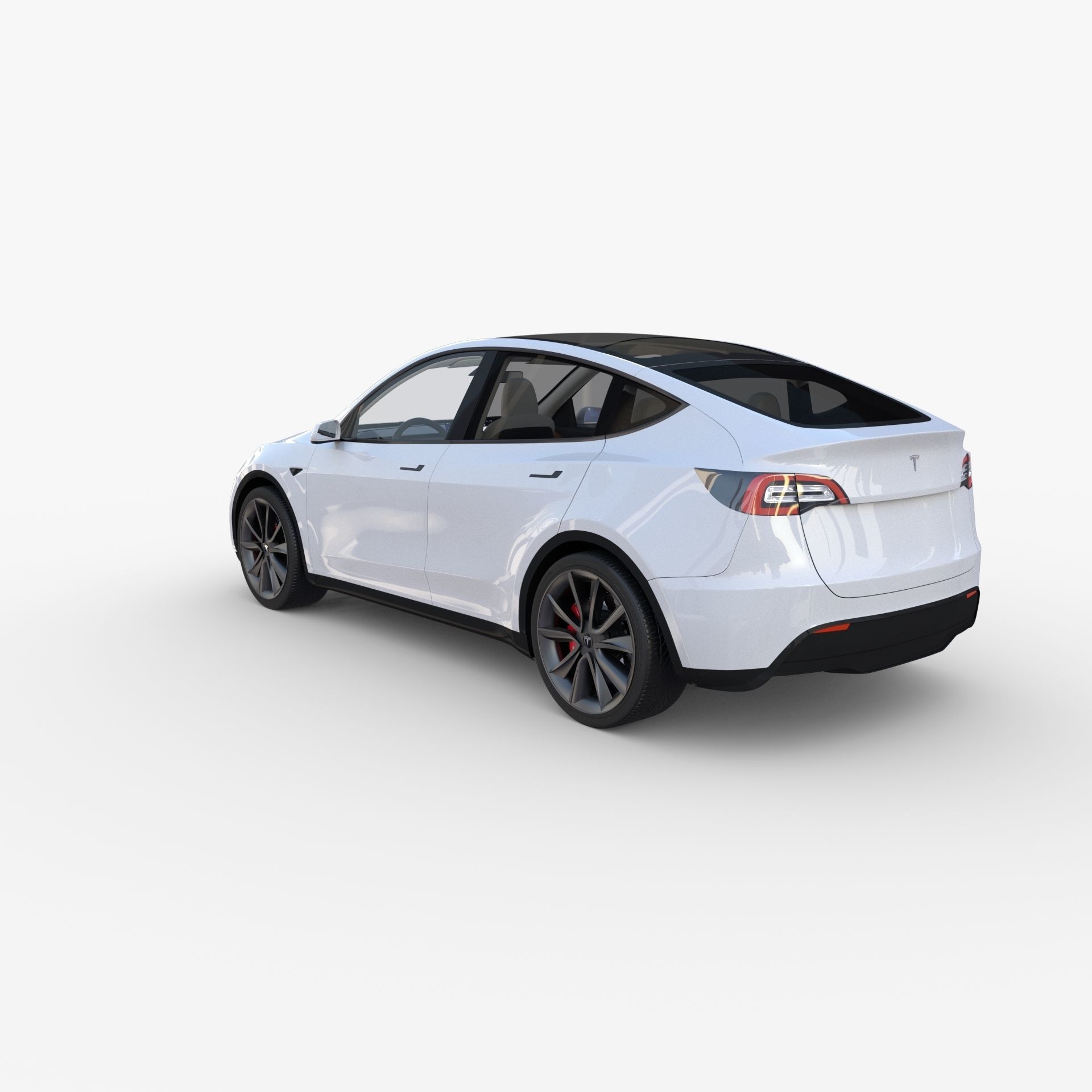 Tesla Model Y RWD White with interior and chassis 3D model | CGTrader