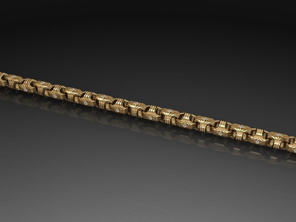 Chain with diamonds 3D model 3D printable | CGTrader