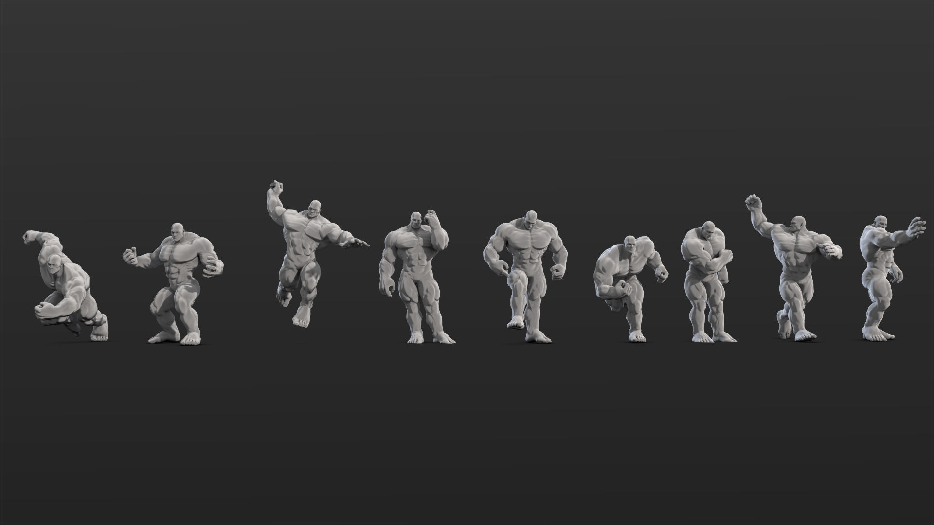54 Bodybuilder Figure Printable Set-01 3D model | CGTrader