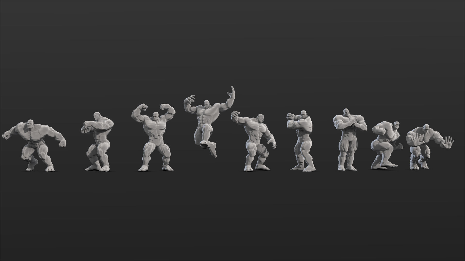 54 Bodybuilder Figure Printable Set-01 3D model | CGTrader