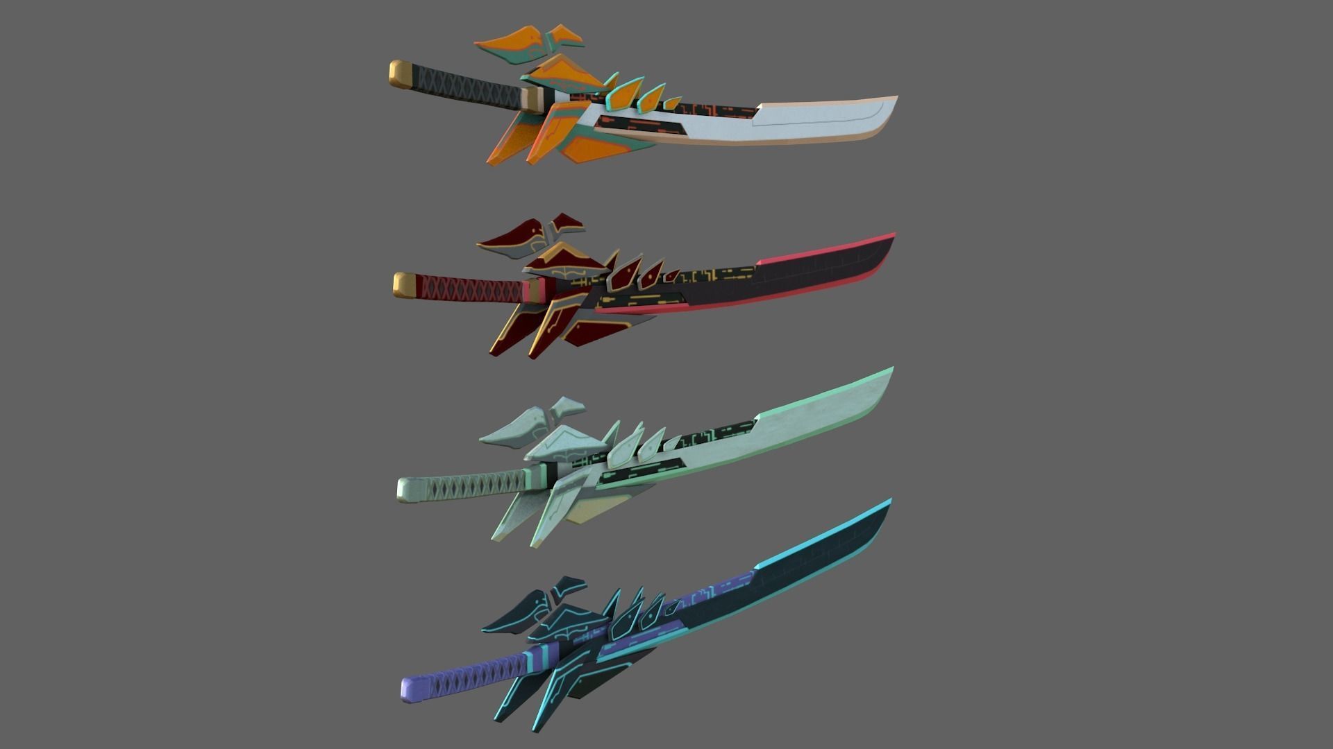 3D model Futuristic SciFi Sword PACK - 4 Swords with Distinct Designs ...