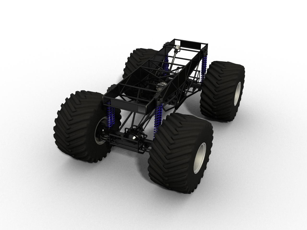 3D model Monster truck frame VR / AR / low-poly rigged | CGTrader