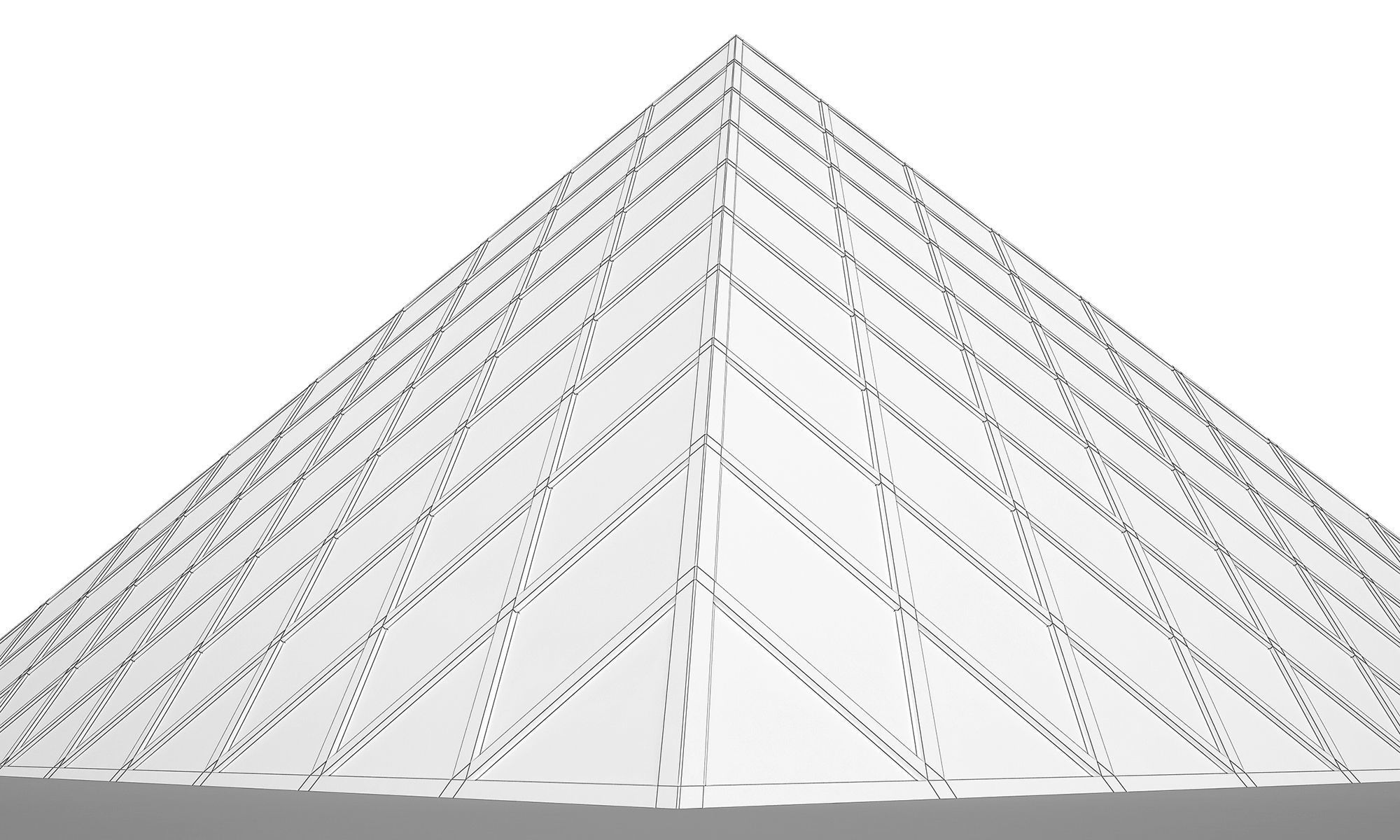 Glass Pyramid Structure 3D model | CGTrader