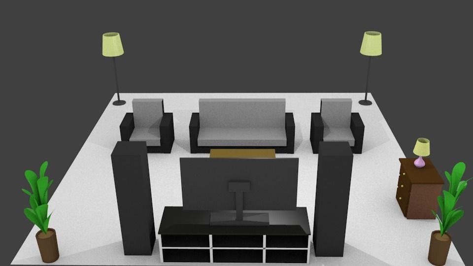Living room furnitures free VR / AR / low-poly 3D model | CGTrader