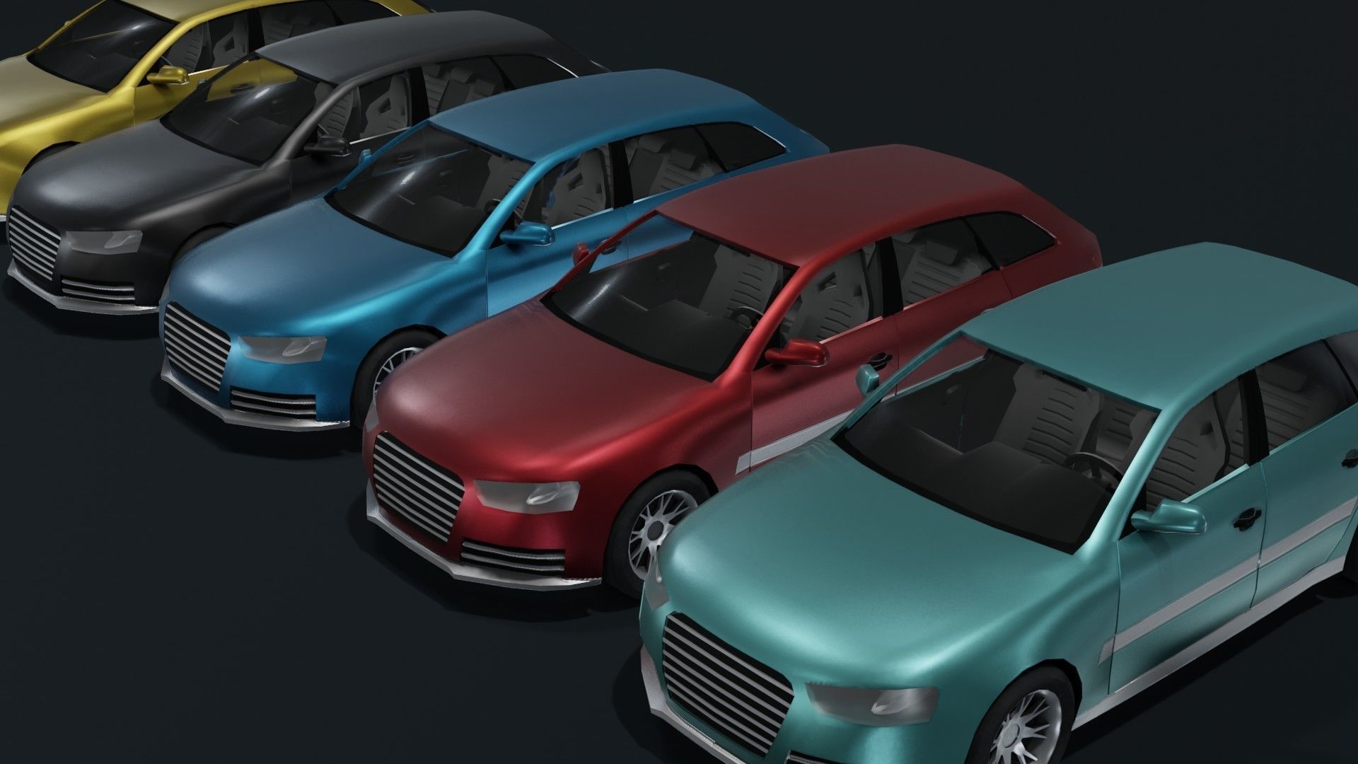 3D model Generic Station Wagon Car With Interior Lowpoly 3D Model VR ...