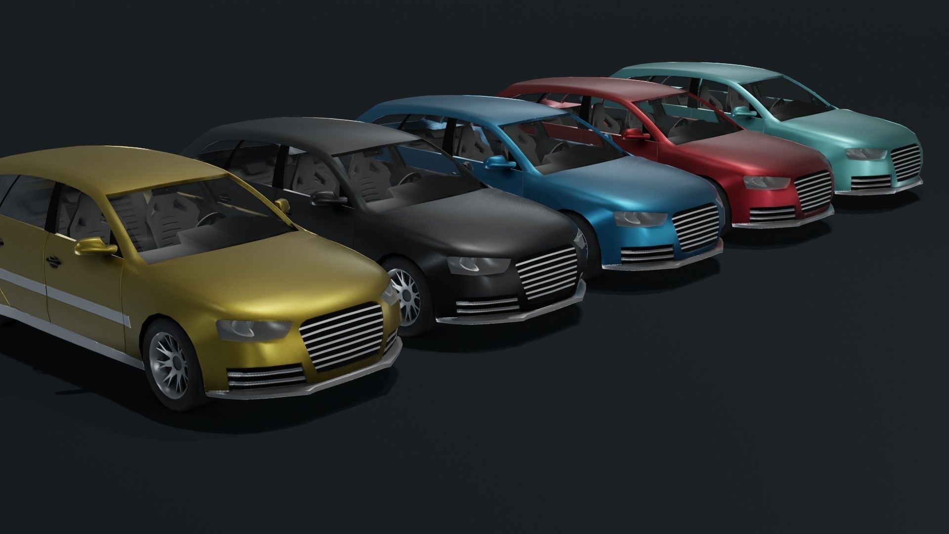 3D model Generic Station Wagon Car With Interior Lowpoly 3D Model VR ...