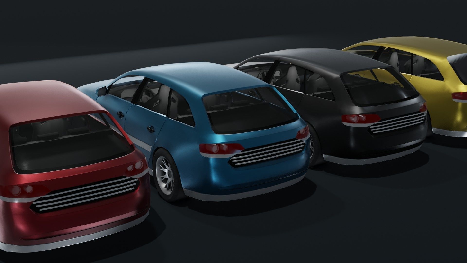 3D model Generic Station Wagon Car With Interior Lowpoly 3D Model VR ...