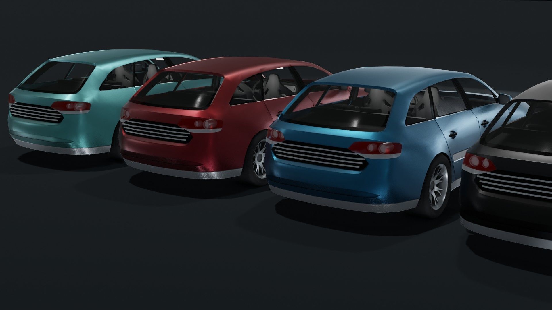 3D model Generic Station Wagon Car With Interior Lowpoly 3D Model VR ...