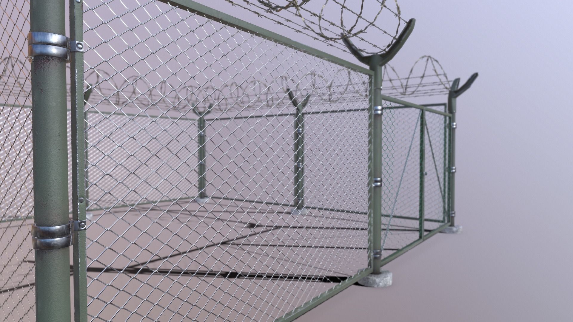 3D model Modular Wire Fence Pack PBR VR / AR / low-poly | CGTrader
