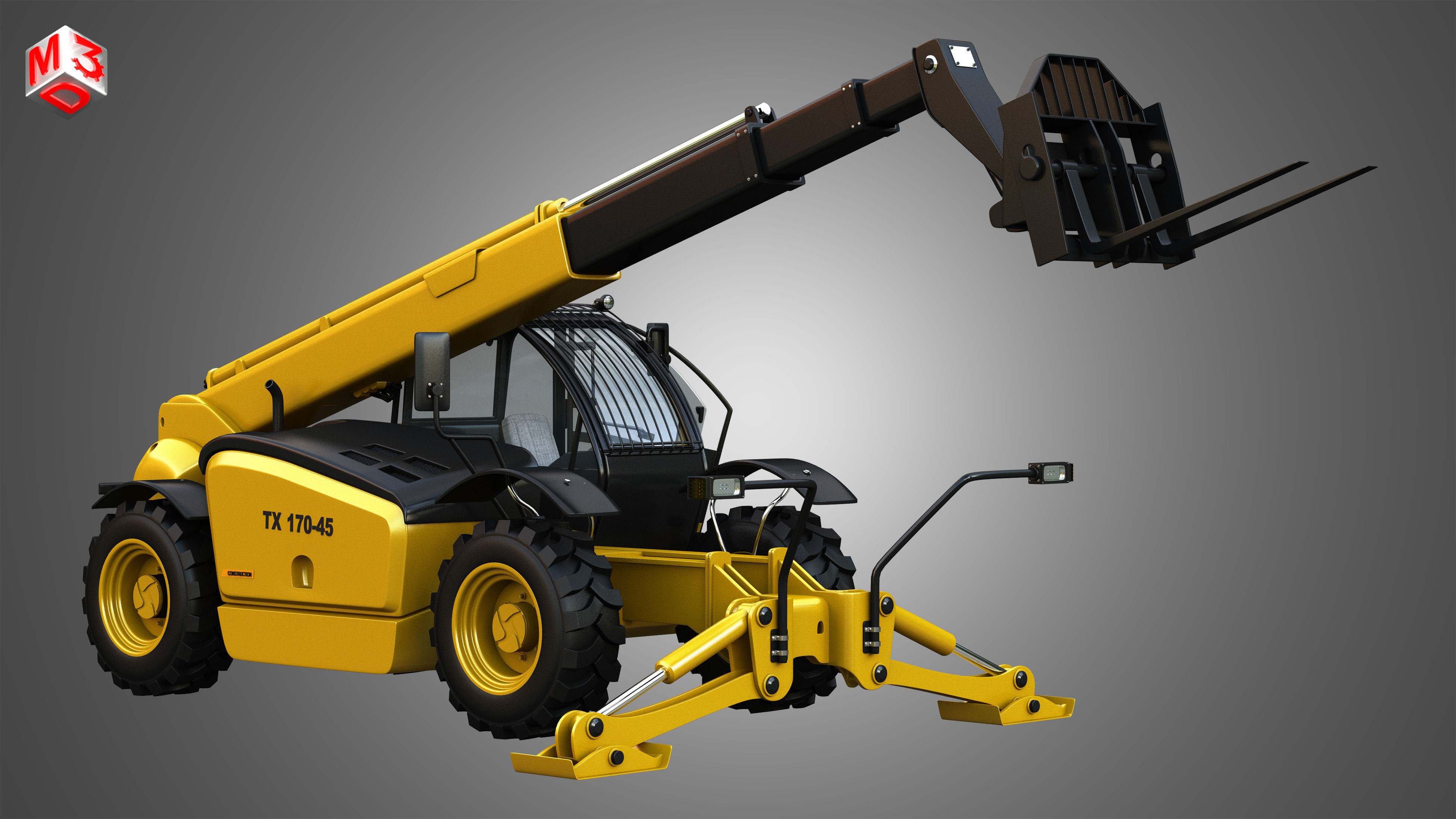 TX 170 Telescopic Handler 3D model | CGTrader