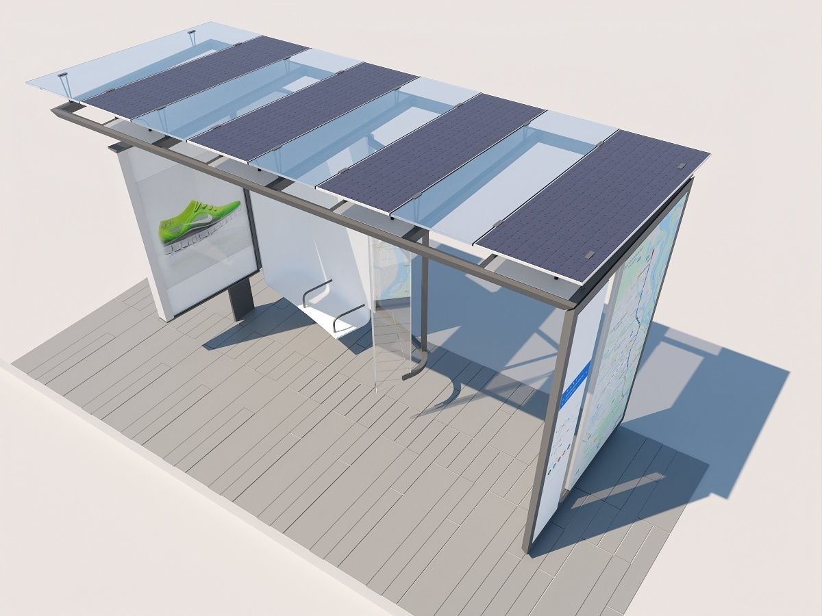 urban city bus stop 3D model | CGTrader