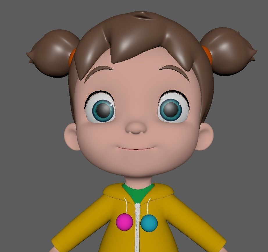 Cartoon Baby Girl 3D model | CGTrader