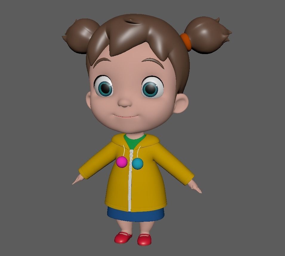 Cartoon Baby Girl 3D model | CGTrader