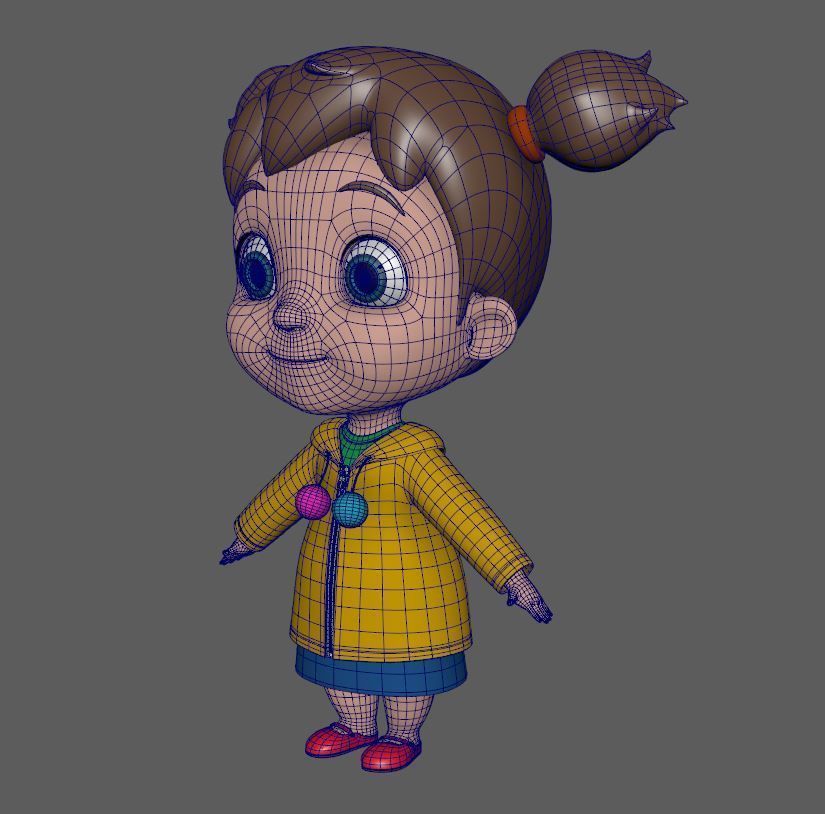 Cartoon Baby Girl 3D model | CGTrader