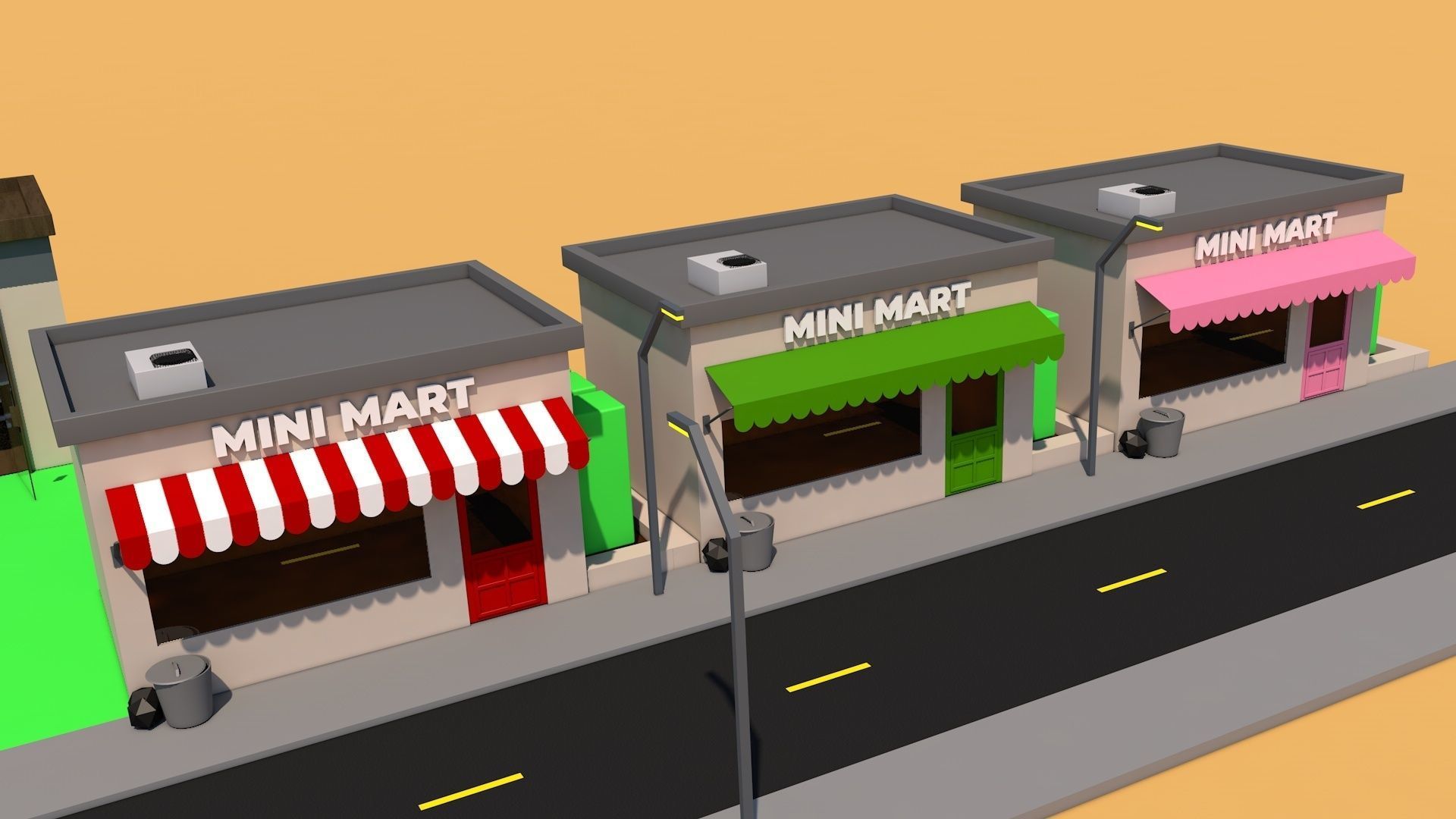 3D model low-poly shop mini mart model VR / AR / low-poly | CGTrader