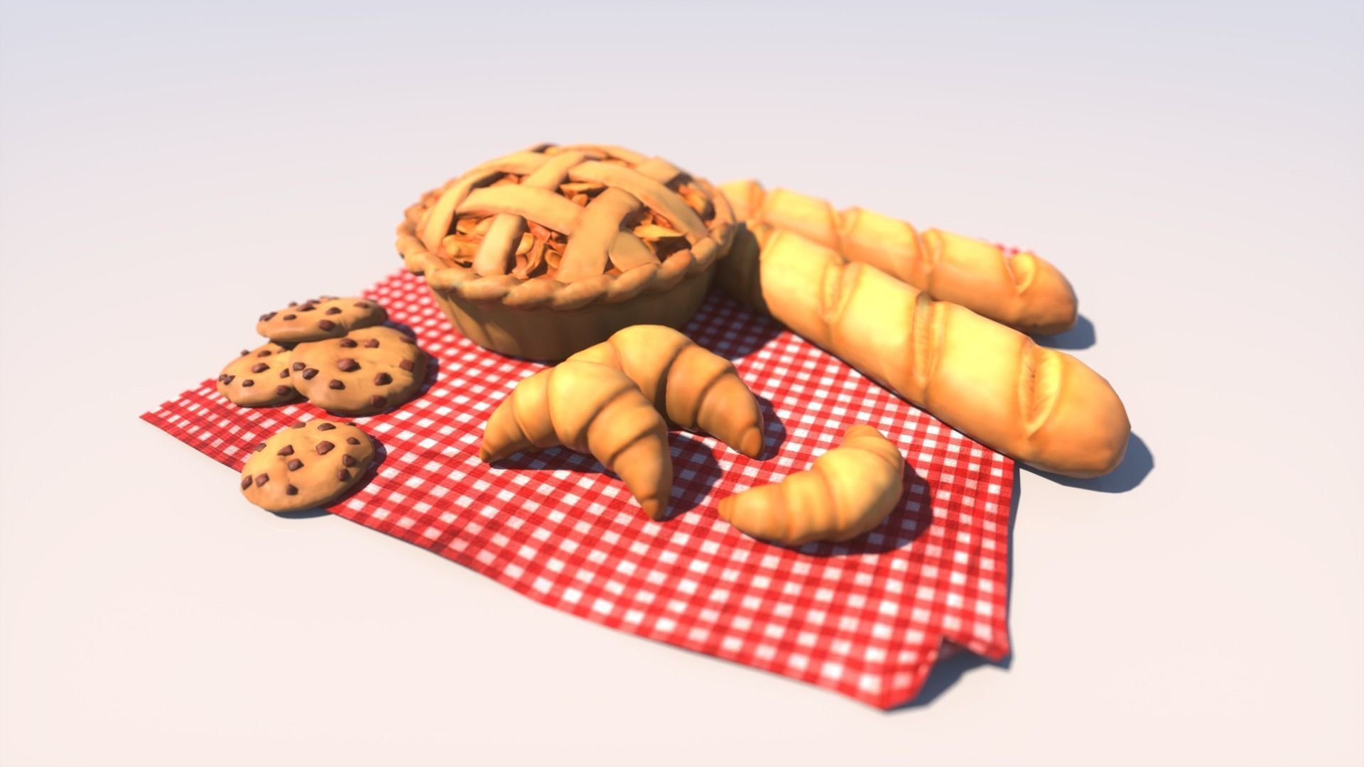 3D model Cartoon Pastries VR / AR / low-poly | CGTrader
