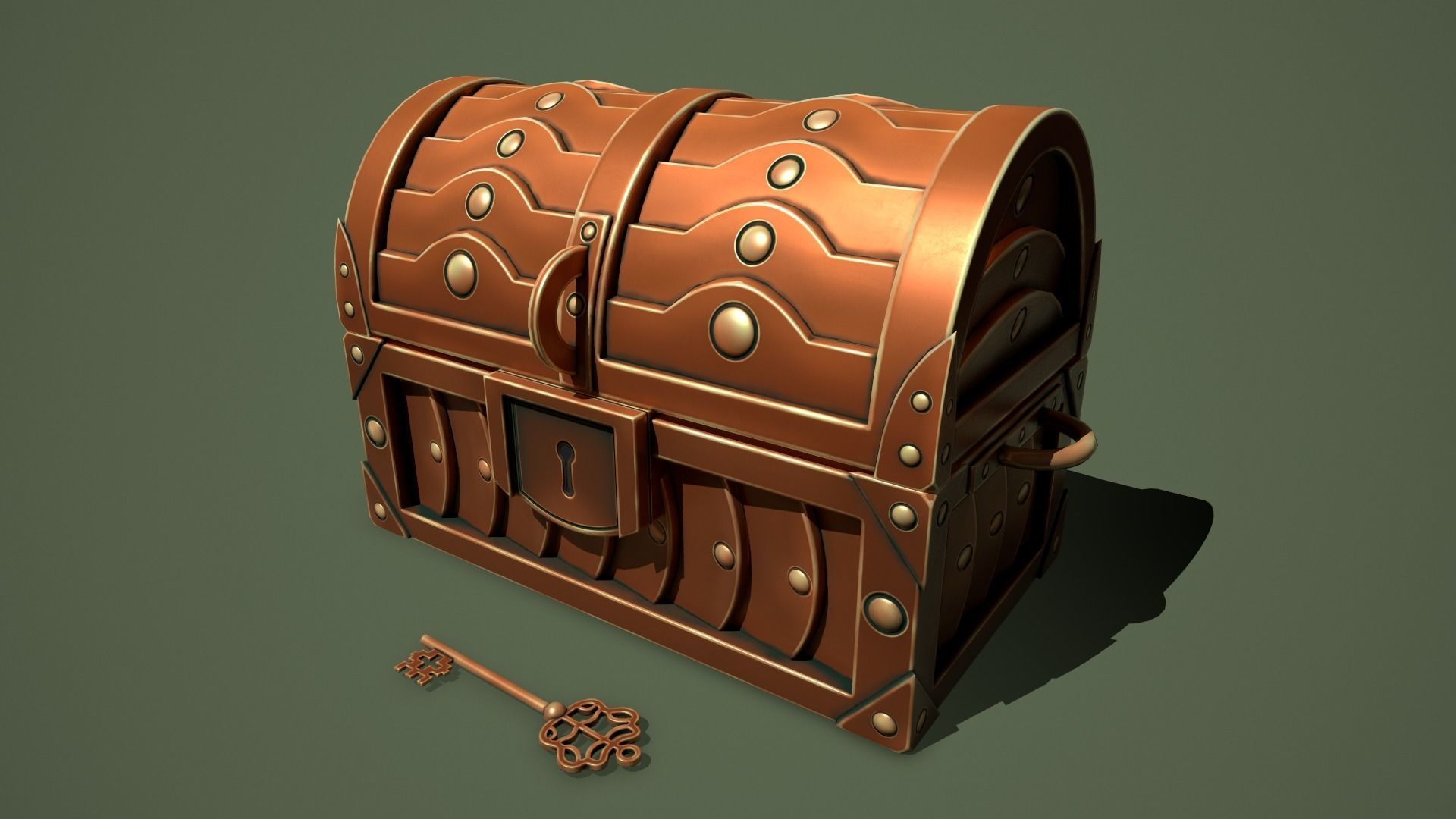 3D model Bronze Chest VR / AR / low-poly | CGTrader