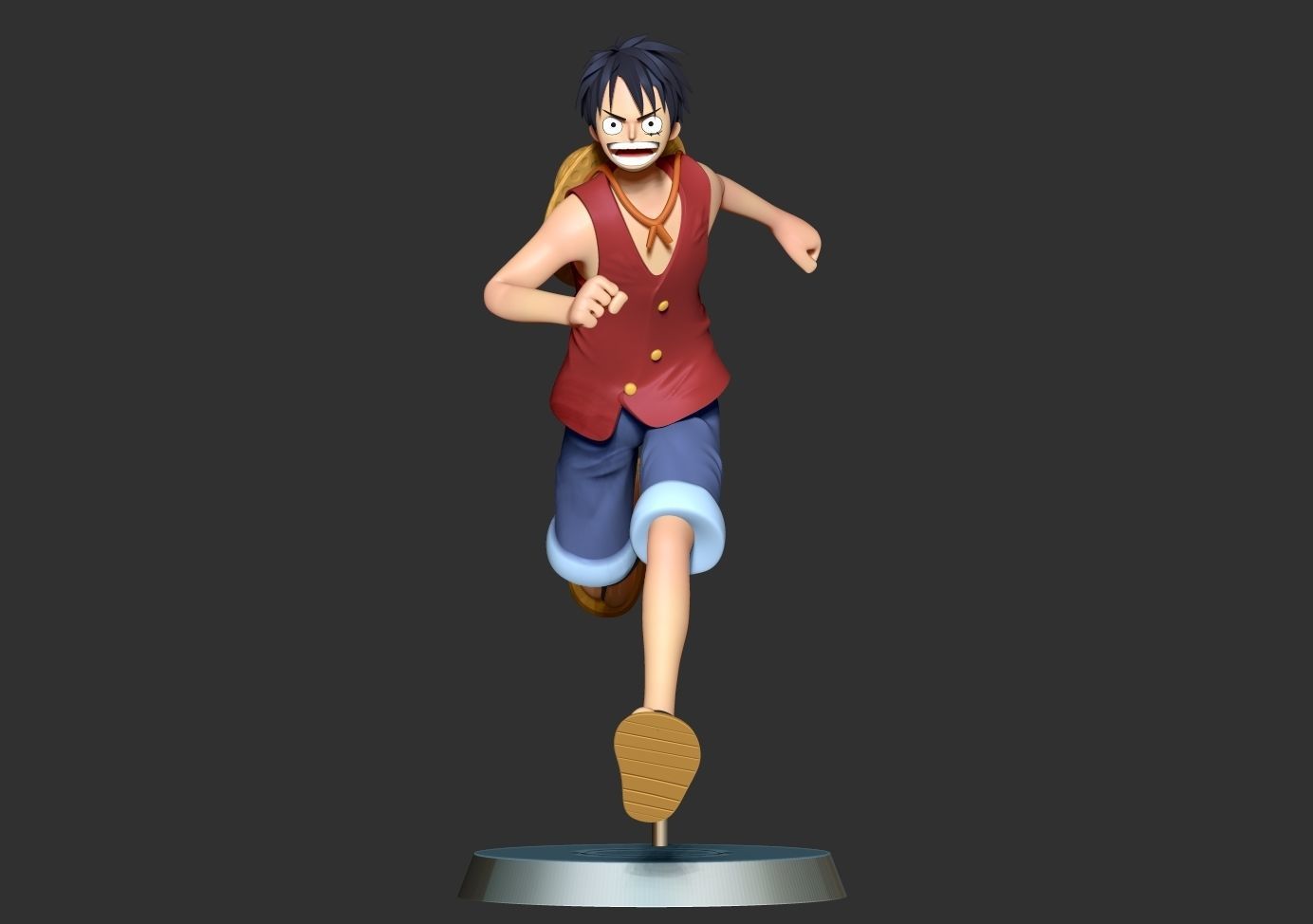 Luffy running 3D model 3D printable | CGTrader