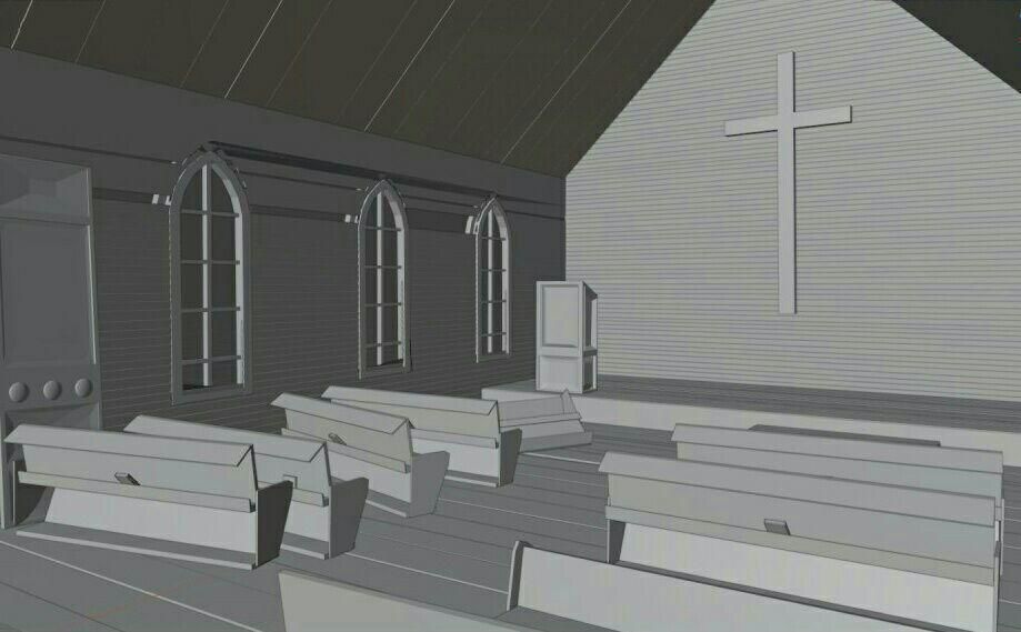 The American Style Church 3D model | CGTrader