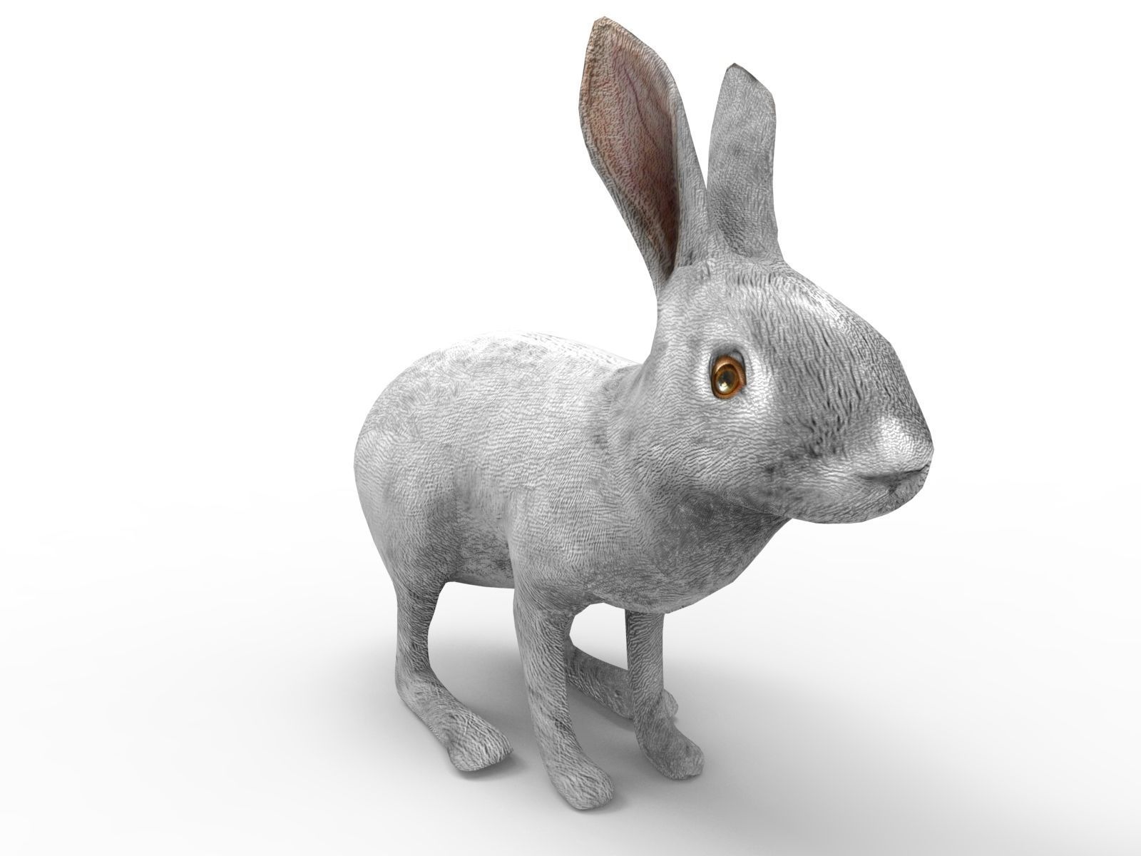 3D model White Rabbit Rigged Low poly model VR / AR / low-poly rigged ...