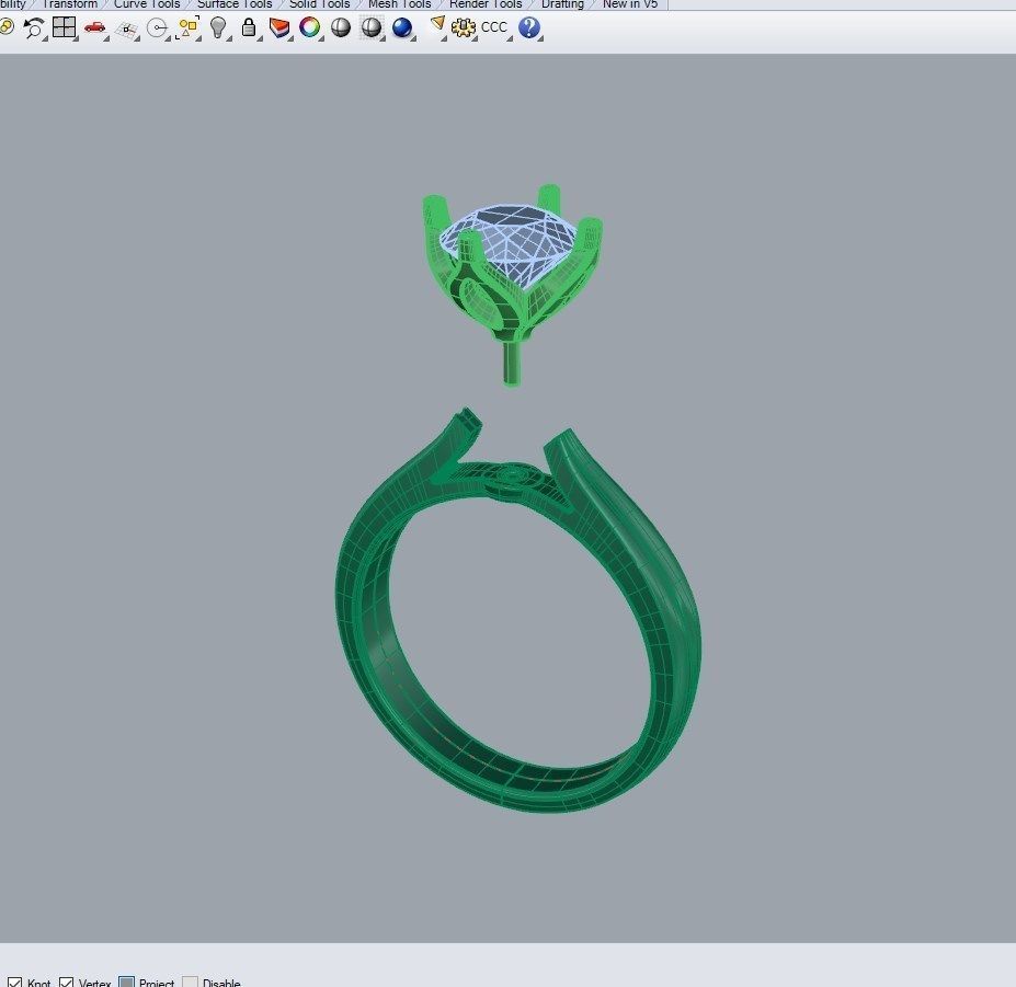 Tulip Style Engagement Ring CAD STL File-CC101 3D model 3D printable ...
