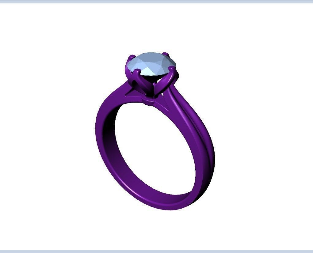Tulip Style Engagement Ring CAD STL File-CC101 3D model 3D printable ...