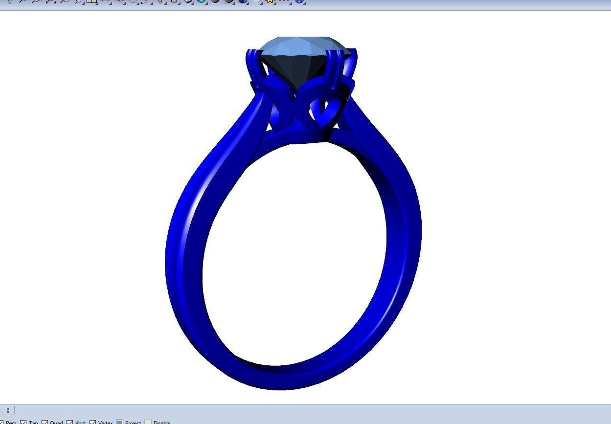 Jewelry Engagement Solitaire Ring CAD File-CC102 3D model 3D printable ...