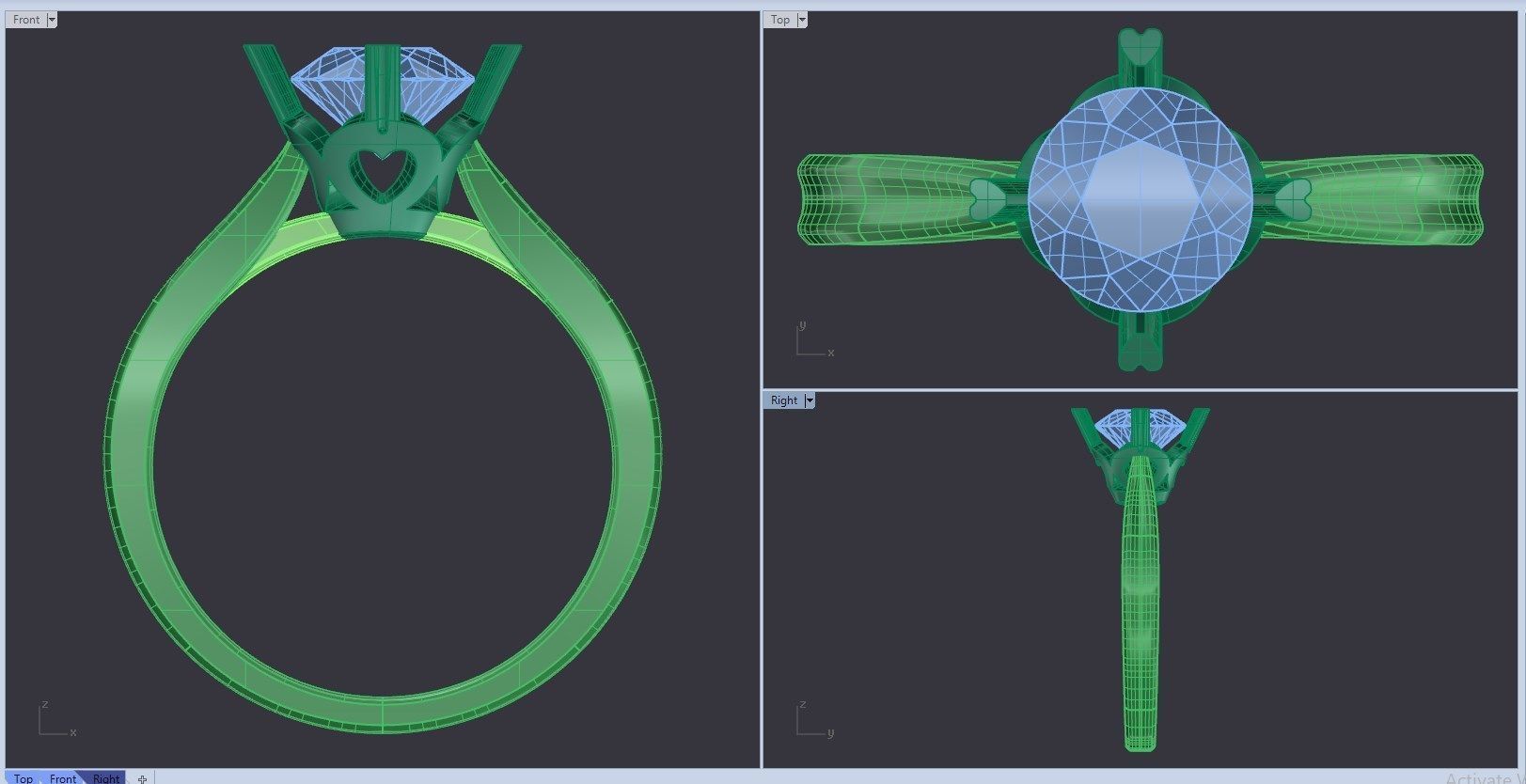 Jewelry Engagement Solitaire Ring CAD File-CC102 3D model 3D printable ...