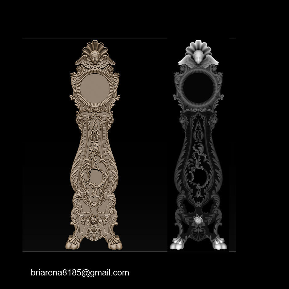 VICTORIAN CARVED OAK TALL CASE CLOCK 3D model 3D printable | CGTrader