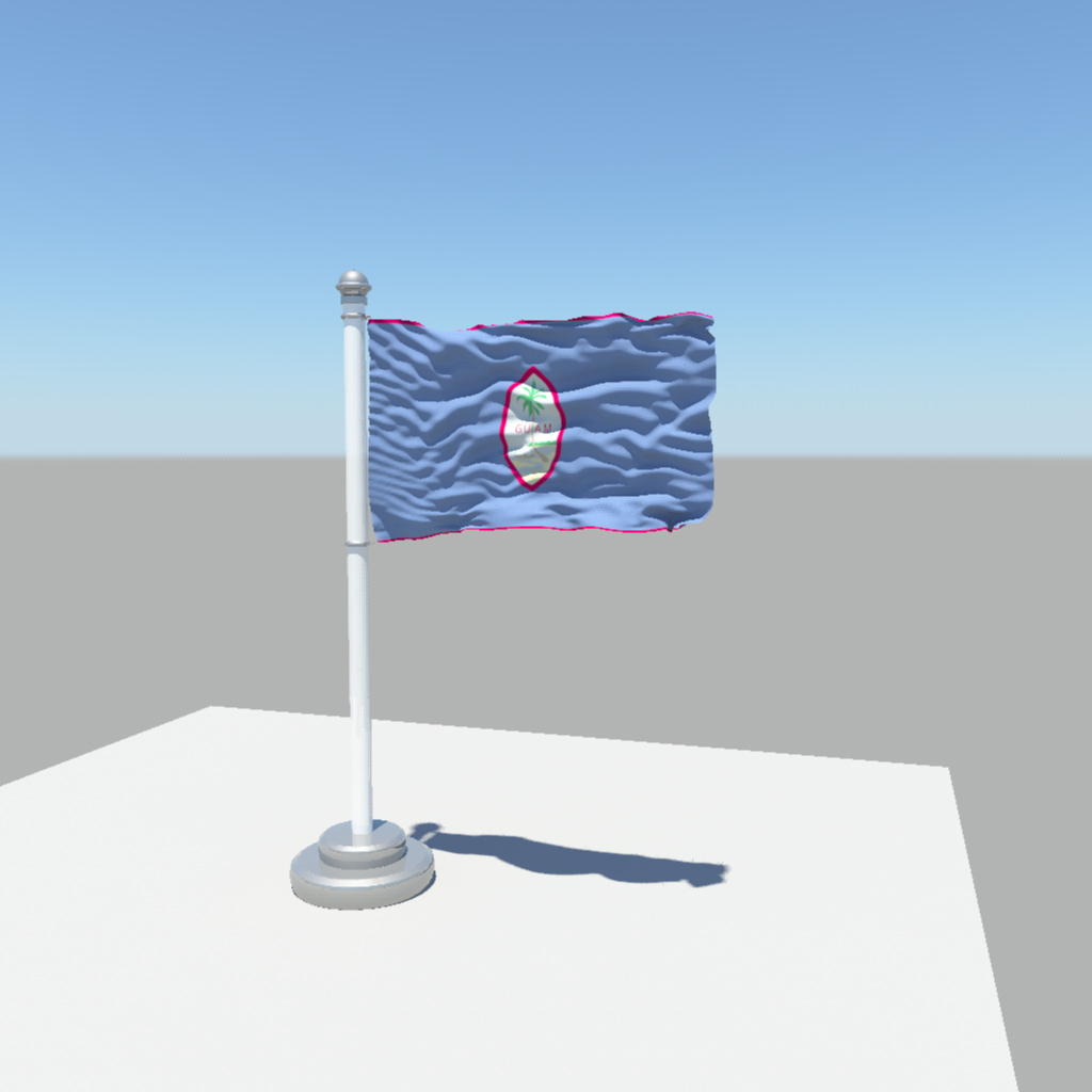 Guam flag 3D model | CGTrader