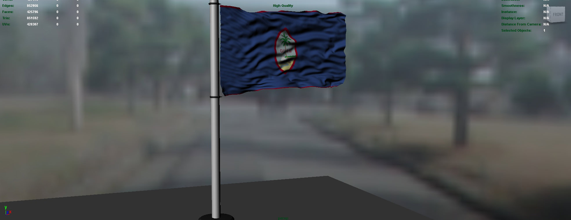 Guam flag 3D model | CGTrader