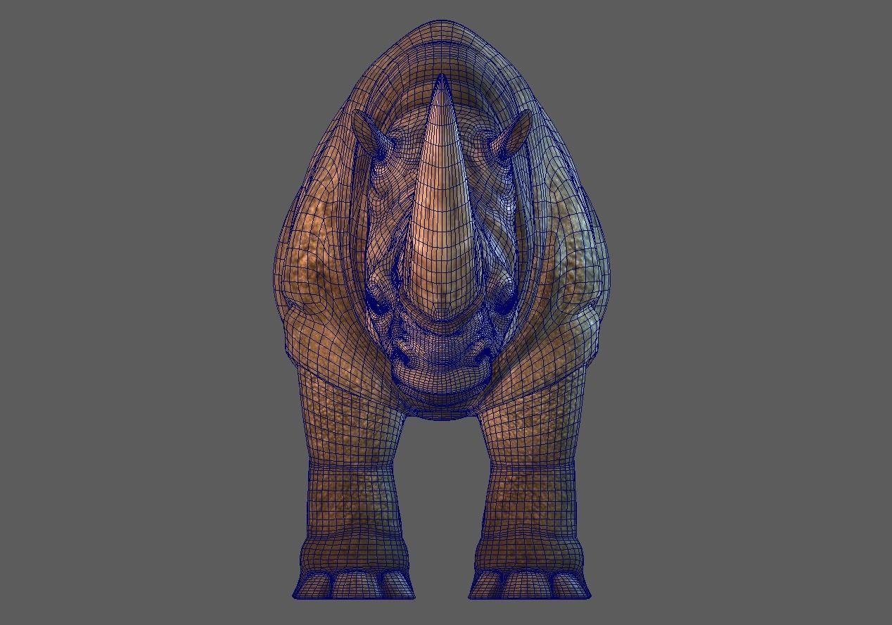 RHINO 3D RIG MODEL WITH TEXTURES 3D model rigged | CGTrader