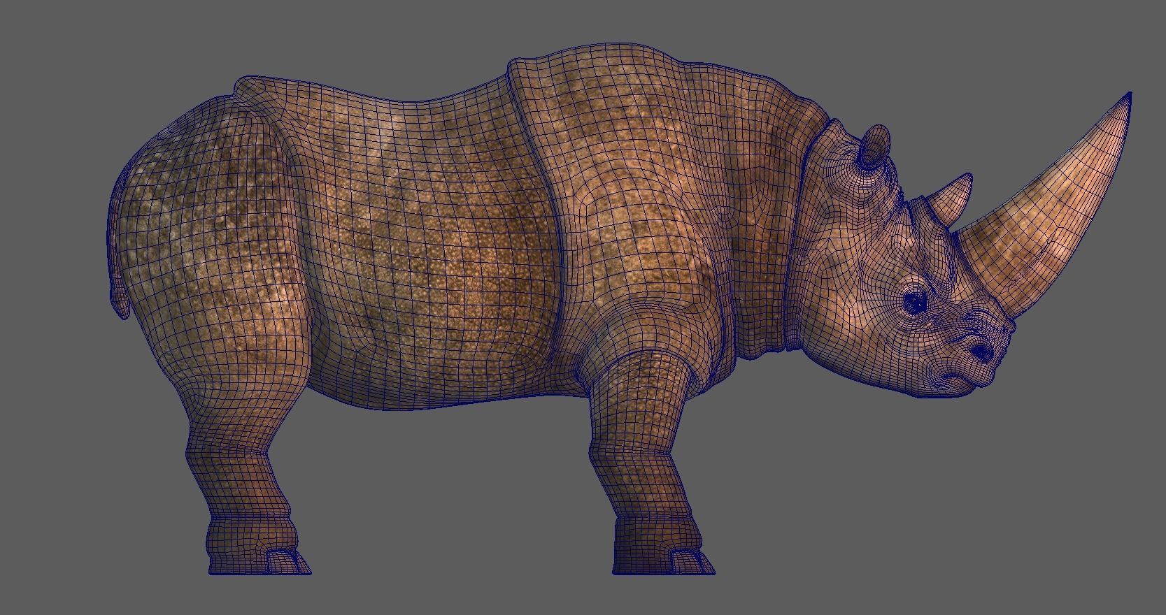 RHINO 3D RIG MODEL WITH TEXTURES 3D model rigged | CGTrader