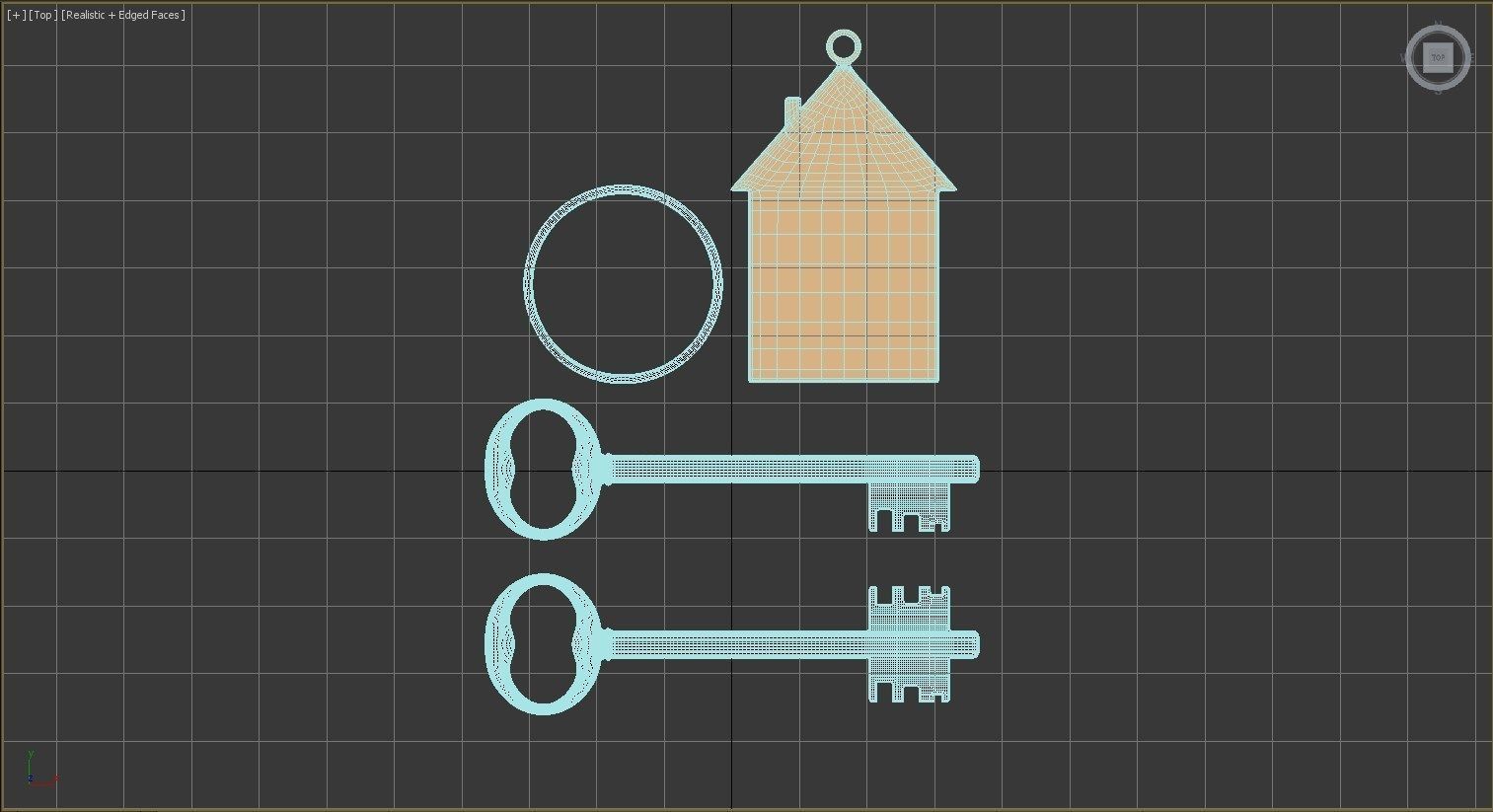 Vintage metal key for the door lock 3D model | CGTrader