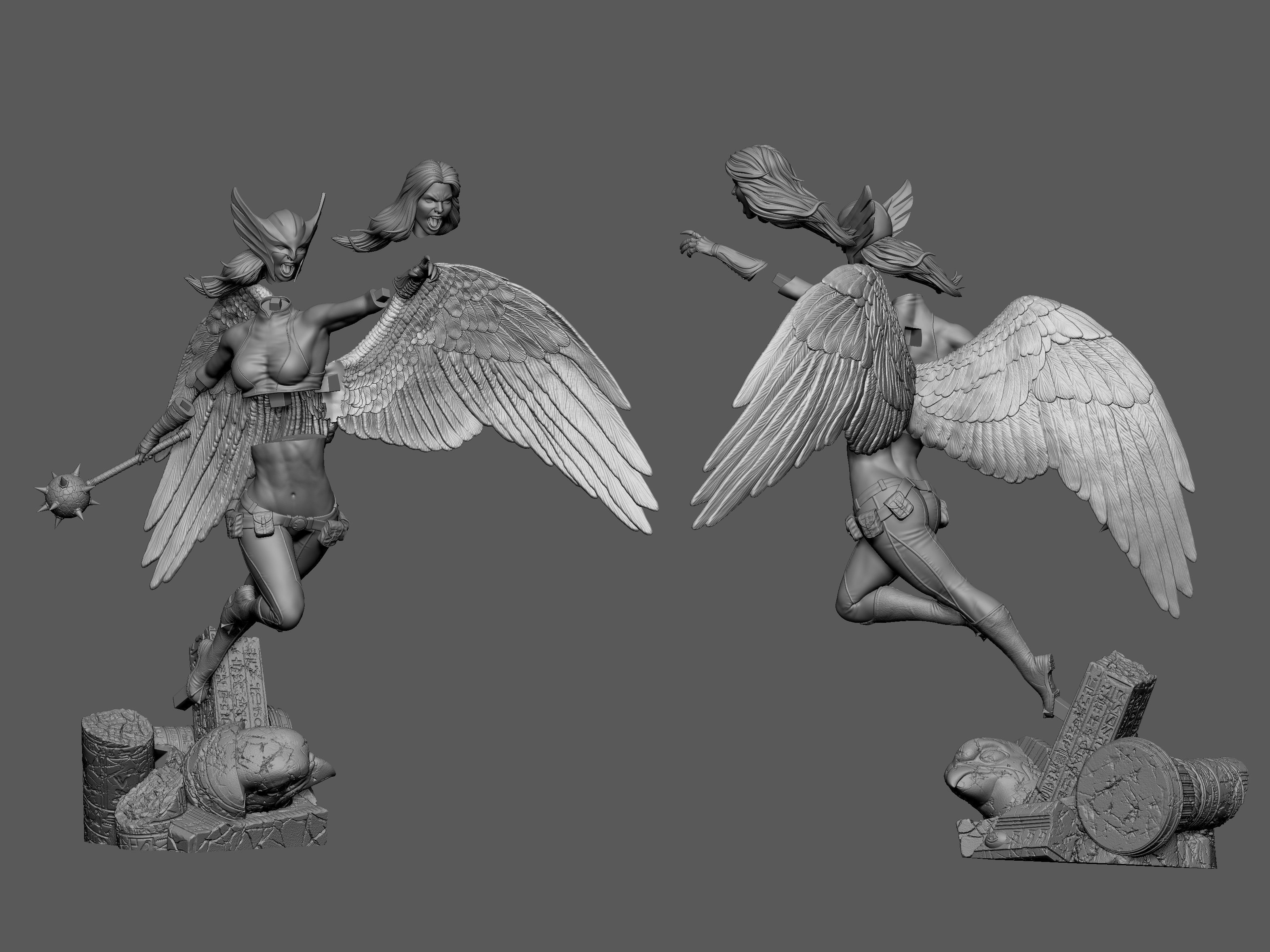 Hawkgirl Statue 3d Model 3d Printable Cgtrader