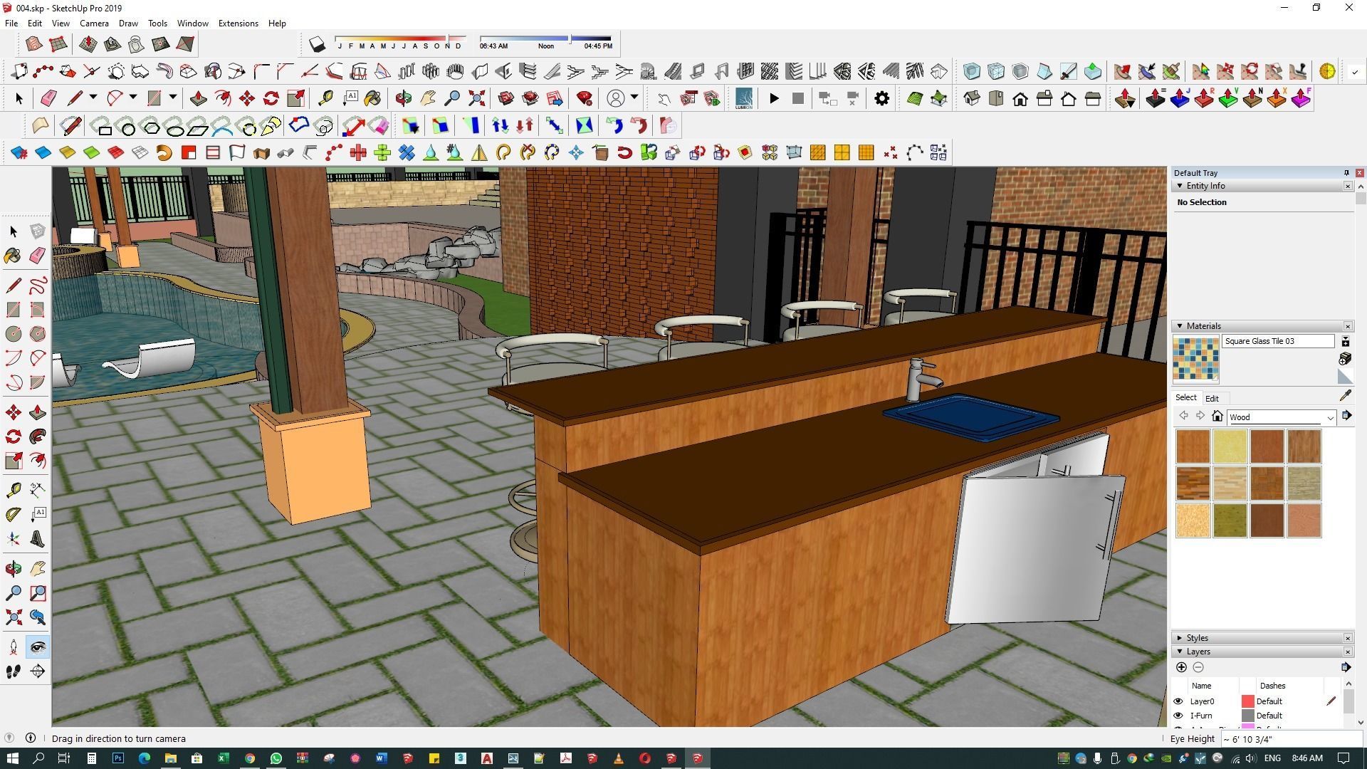 luxury Backyard water pool landscape 3d model 3D model | CGTrader