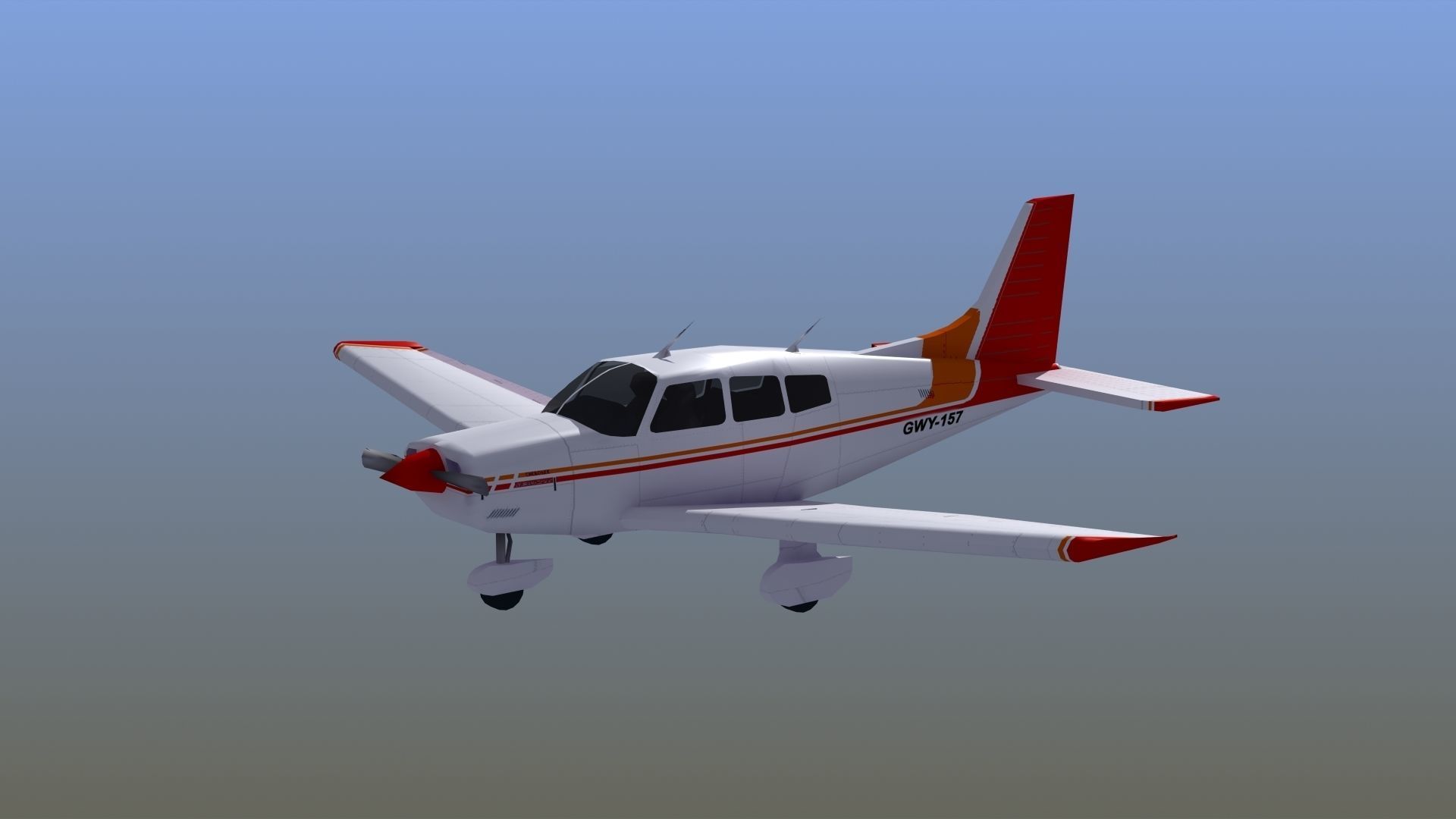3D model Piper Cherokee Light Aircraft VR / AR / low-poly | CGTrader