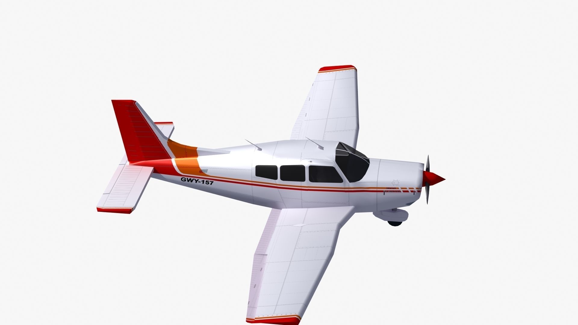 3D model Piper Cherokee Light Aircraft VR / AR / low-poly | CGTrader