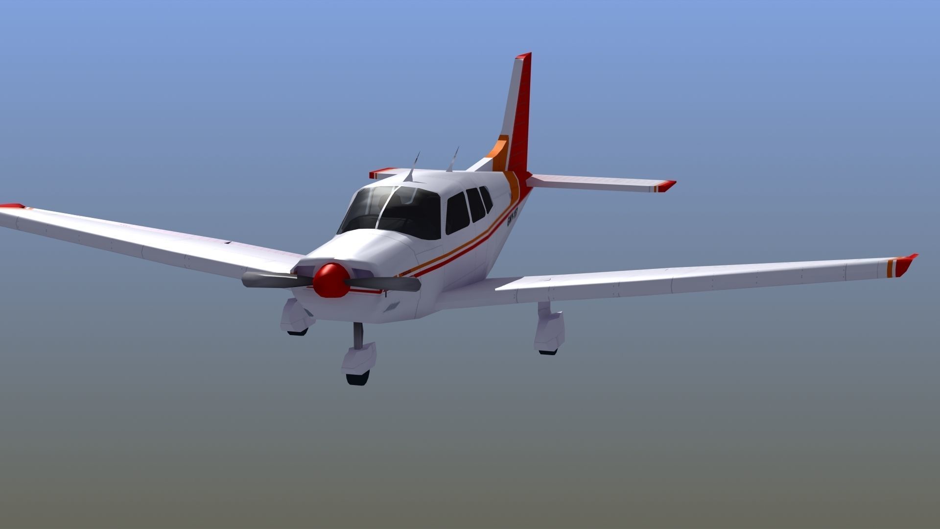 3D model Piper Cherokee Light Aircraft VR / AR / low-poly | CGTrader