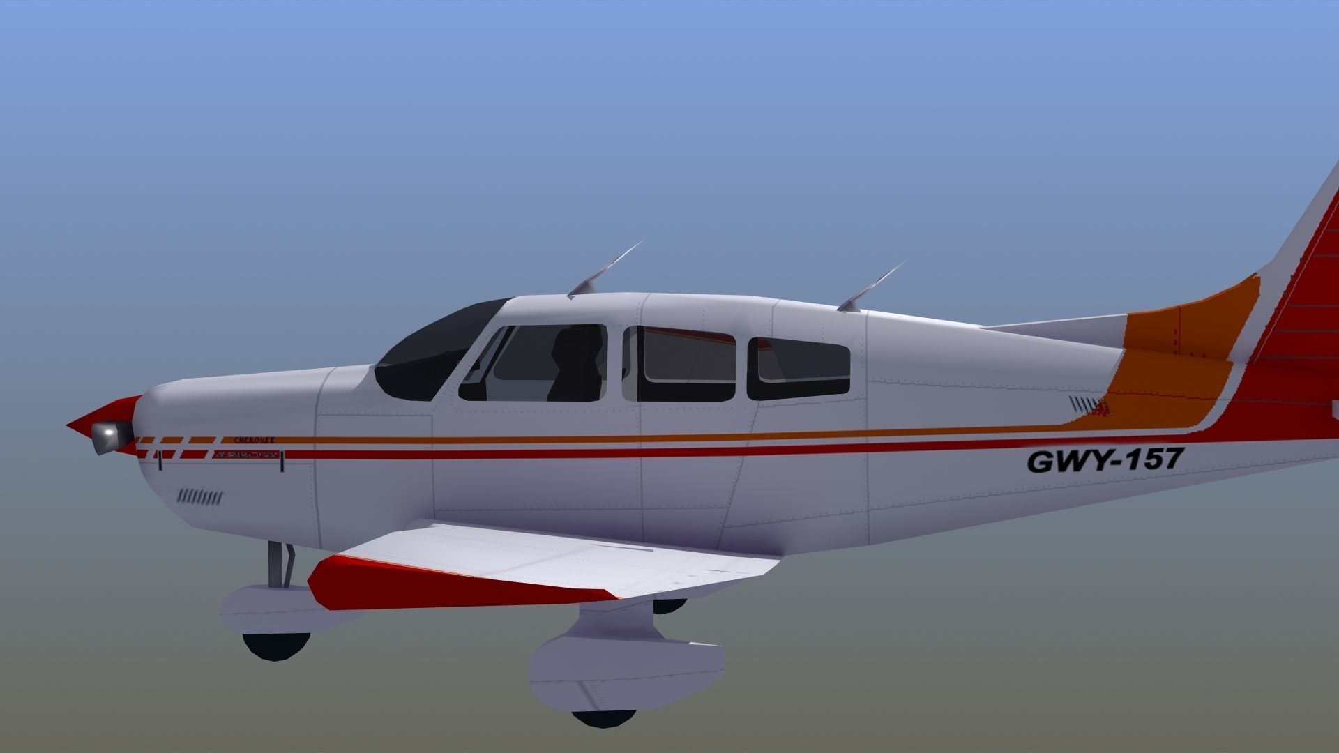 3D model Piper Cherokee Light Aircraft VR / AR / low-poly | CGTrader