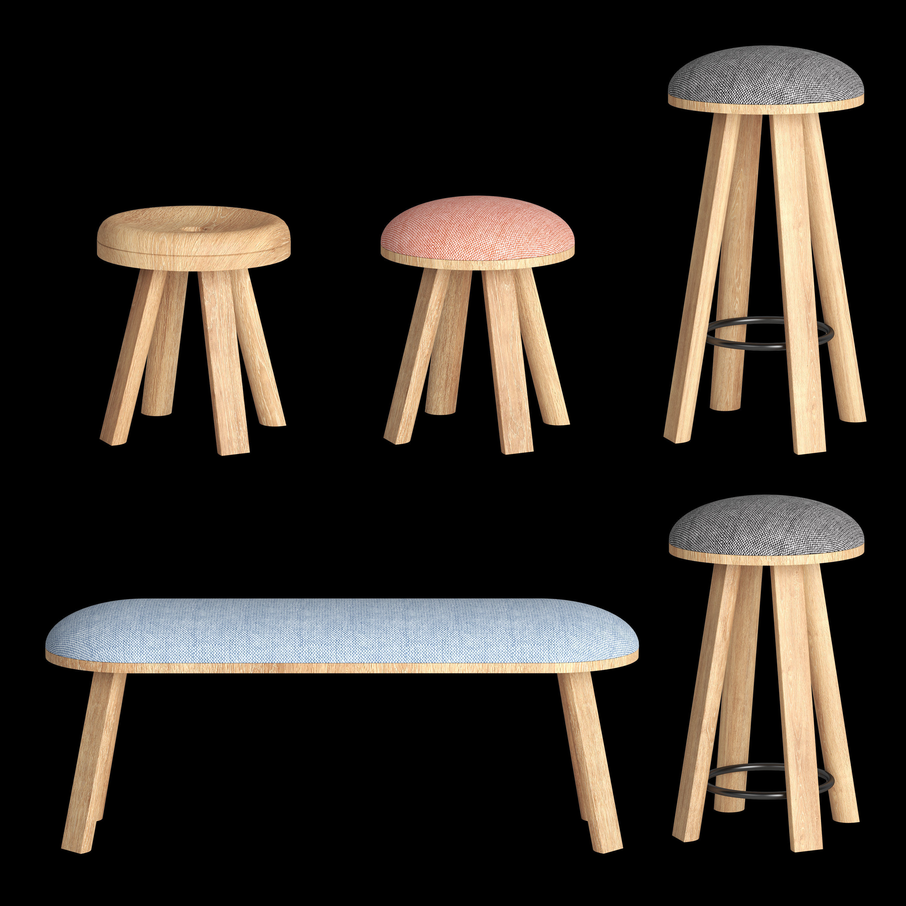 BuzziSpace BuzziMilk Chair Collection 3D model | CGTrader